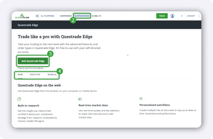 How to add Questrade Edge | Questrade Trading | Questrade Learning